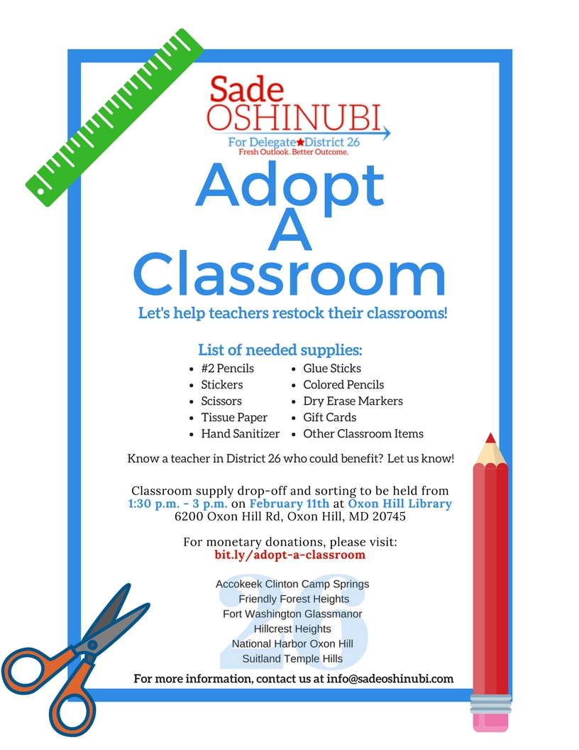 ADOPT-A-CLASSROOM! Let’s Support Our Teachers! | Camp Springs Civic ...