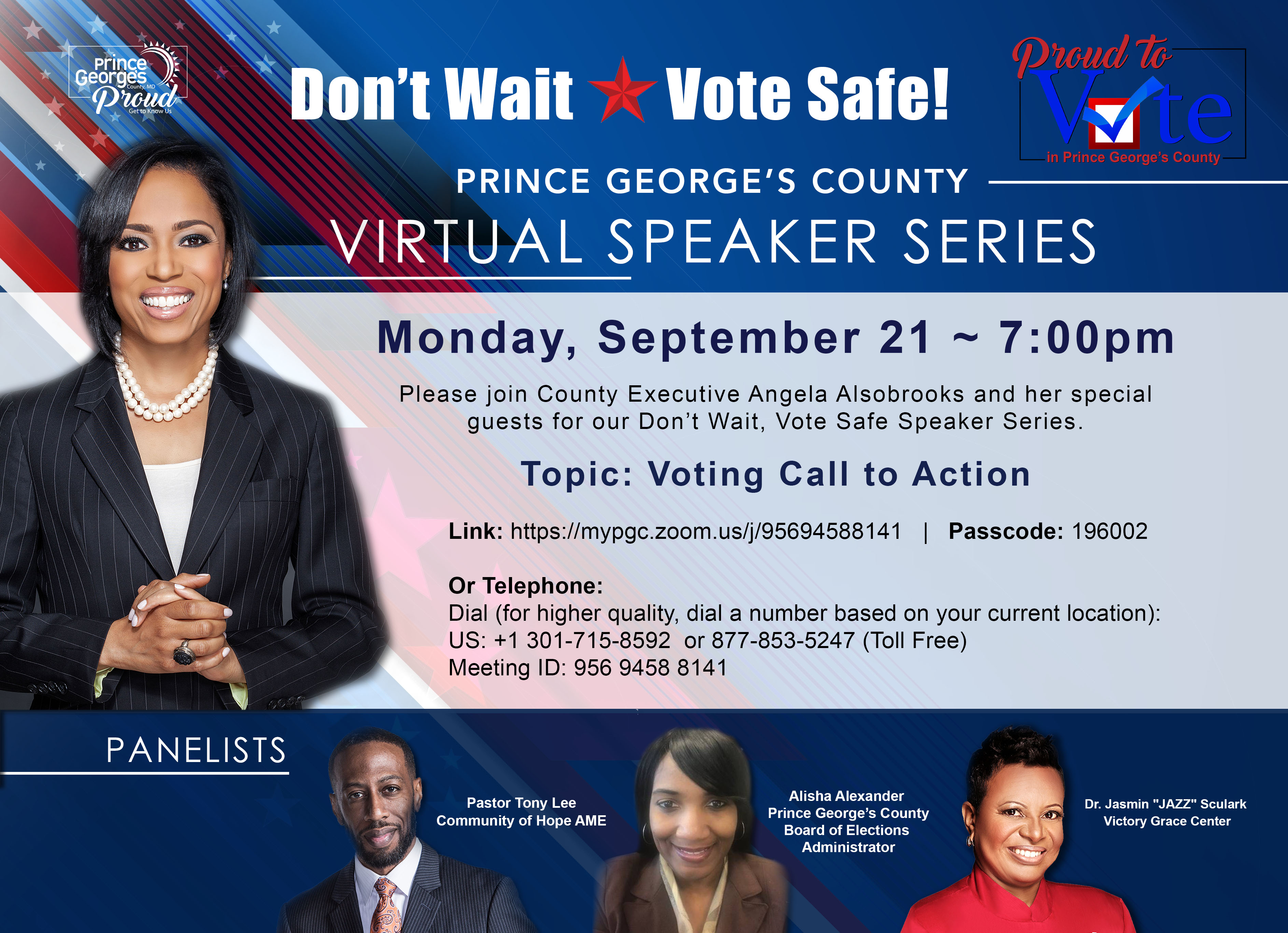 Don’t Wait Vote Safe: Voting Call to Action 9-21-20 | Camp Springs ...