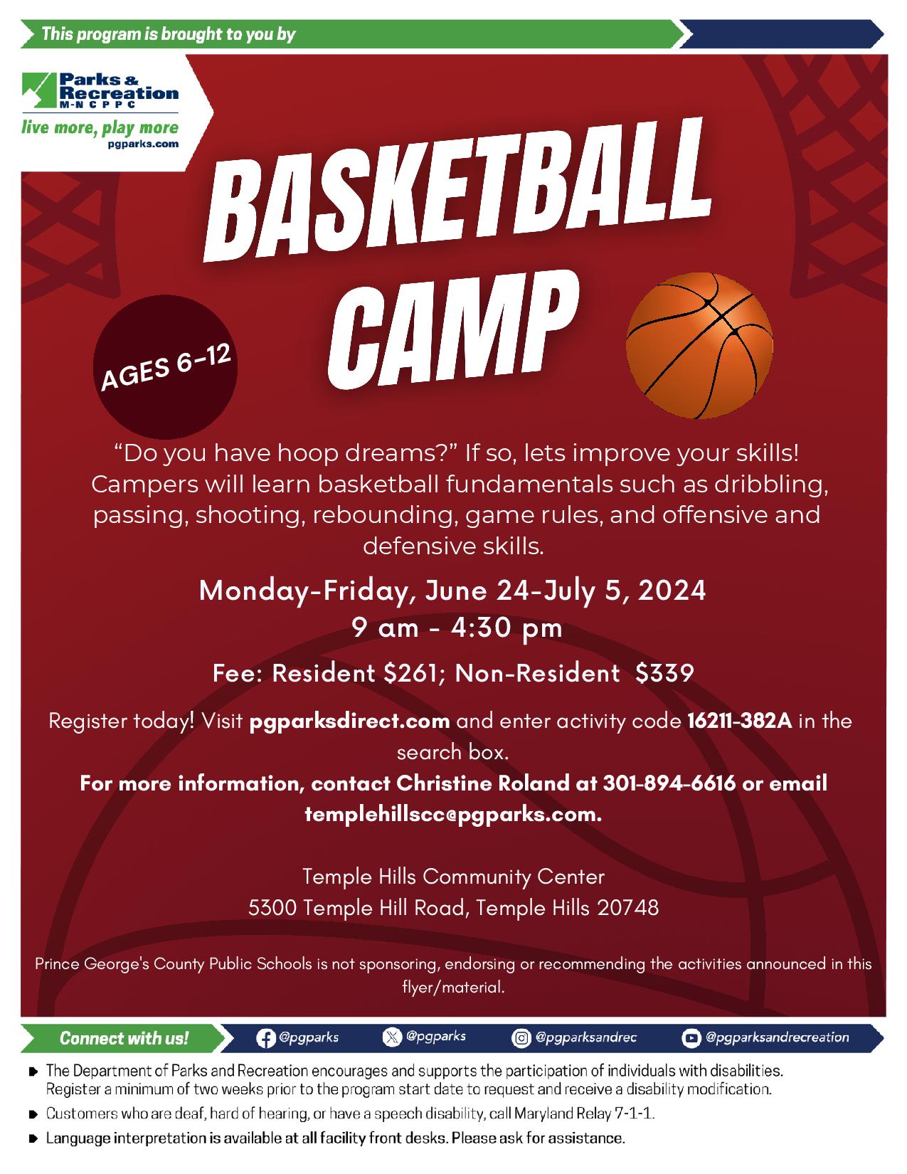 Temple Hills Community Center Summer Camps | Camp Springs Civic Association