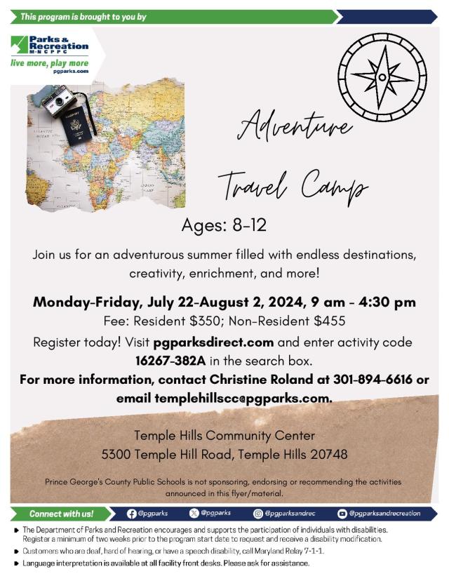 Temple Hills Community Center Summer Camps | Camp Springs Civic Association